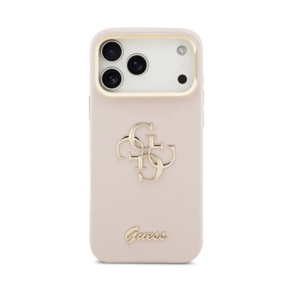 Capa GUESS para iPhone 17 Pro Max com suporte para câmera - Rosa - Ligatu