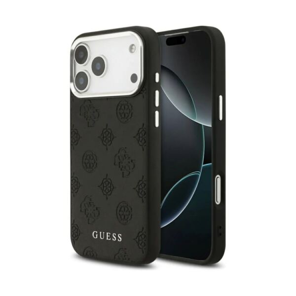 Capa GUESS para iPhone 17 Pro Max - Preta e Prateada - Ligatu