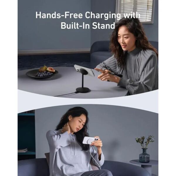 Carregador Sem Fios de Suporte Anker MagGo 15W com Cabo USB-C - Ligatu